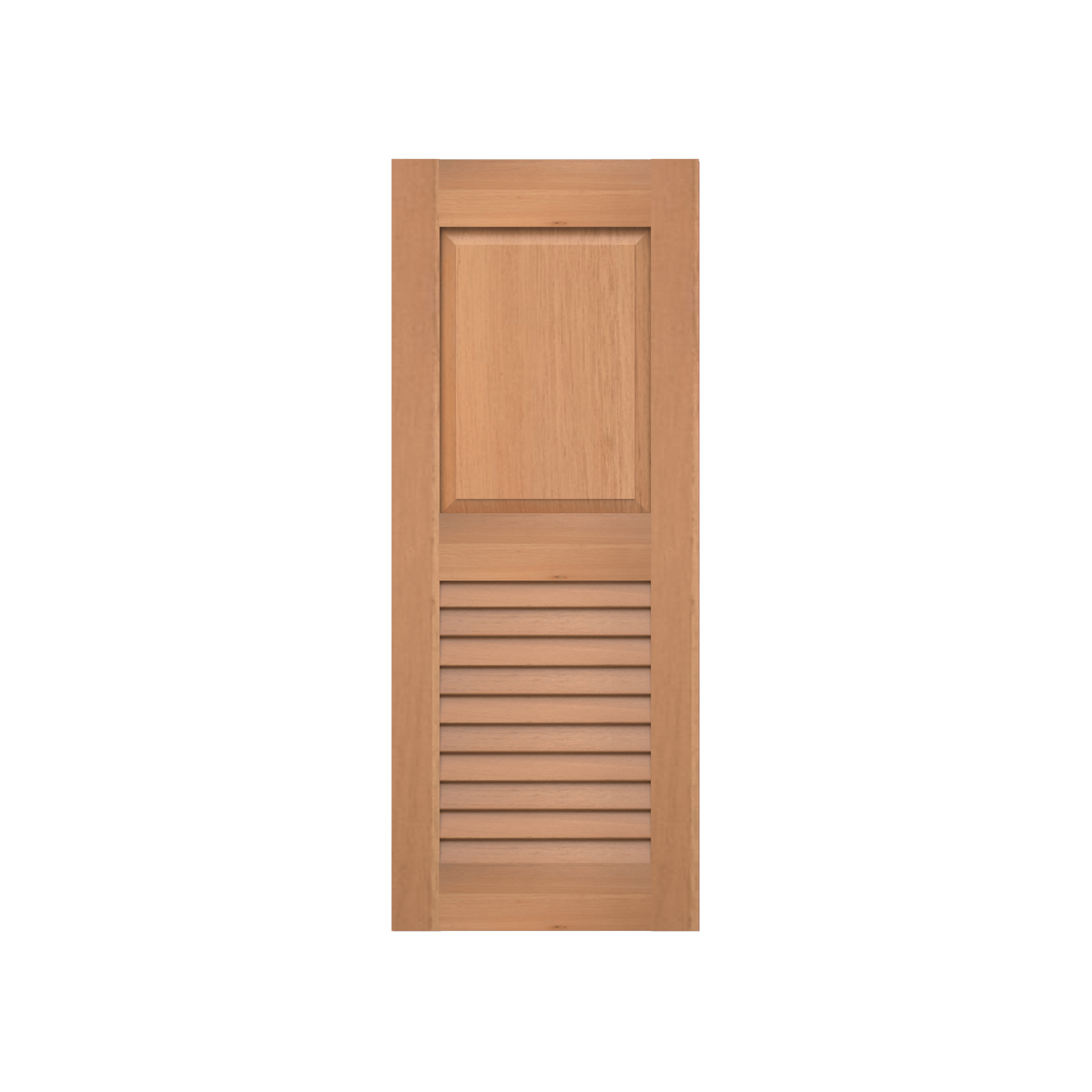 Raised Panel Over Louver Cedar Shutter w/ Extira Composite Panel - 1 P ...